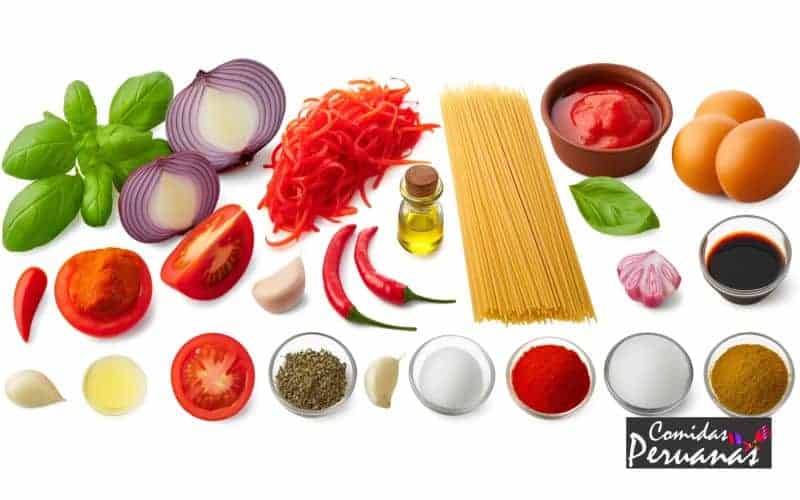 Tallarines Rojos - Receta - Ingredientes - Comidas Peruanas